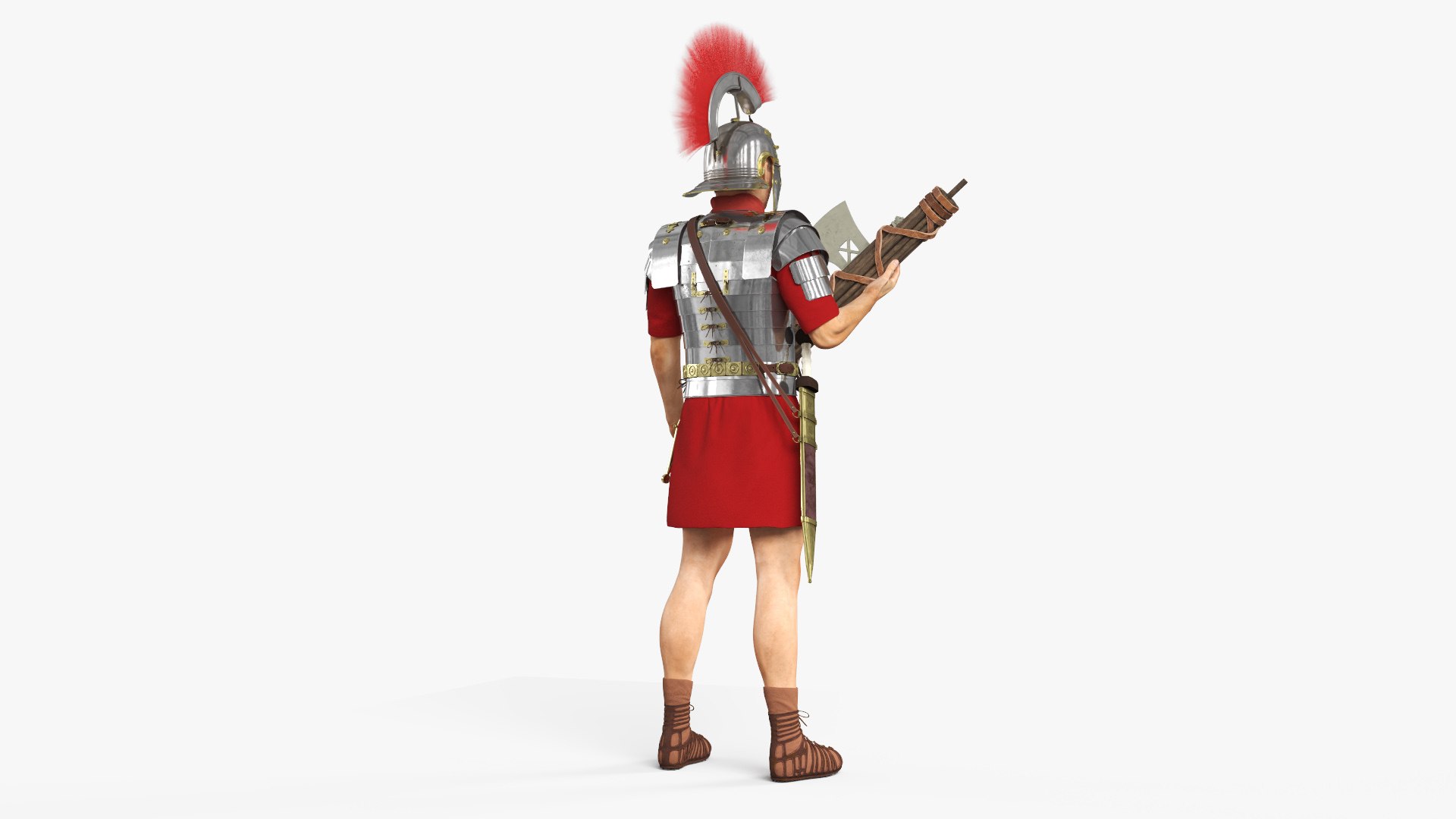 Roman Warrior Holding Fasces Symbol Fur 3D Model - TurboSquid 2423104
