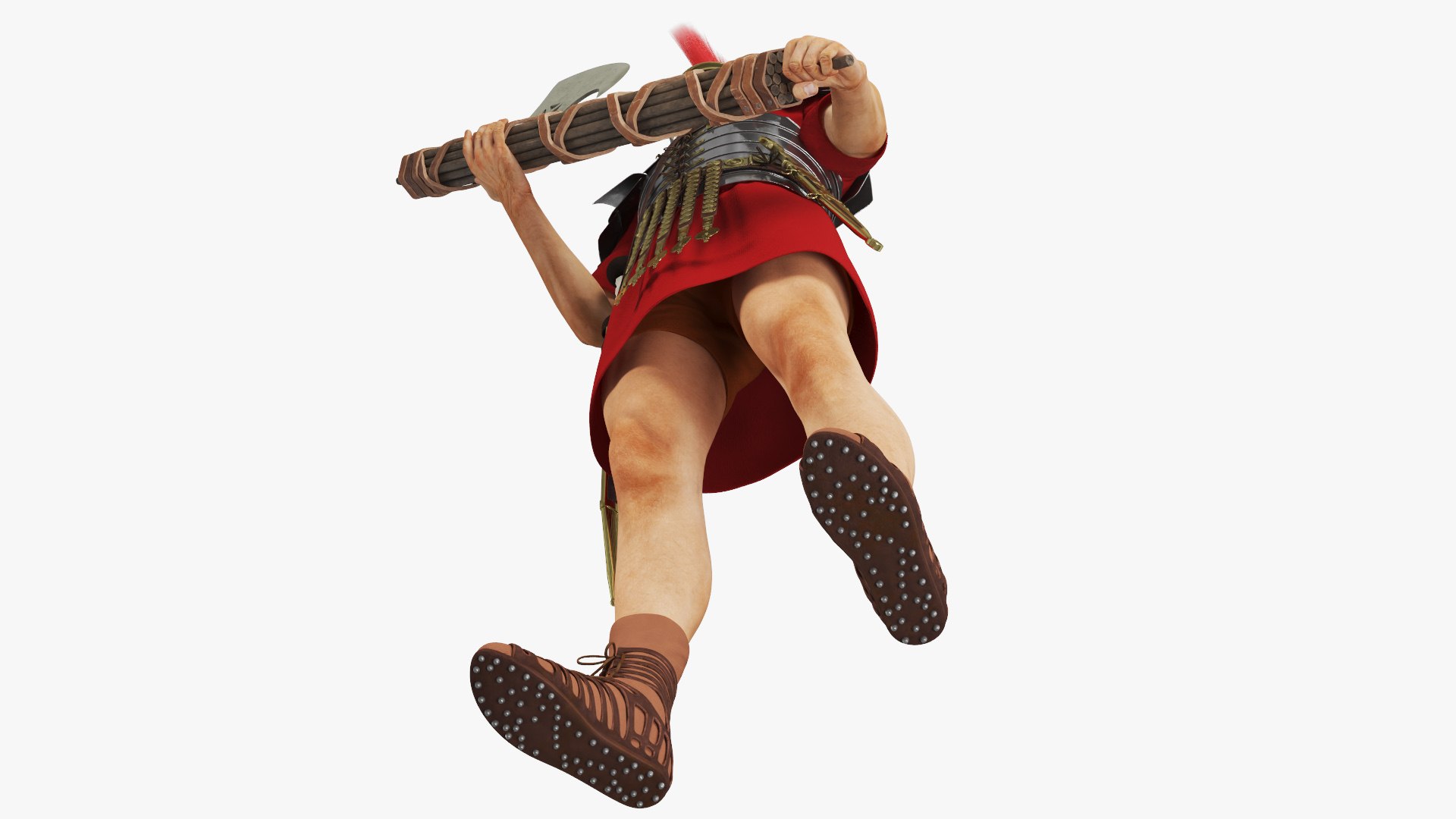 Roman Warrior Holding Fasces Symbol Fur 3D Model - TurboSquid 2423104