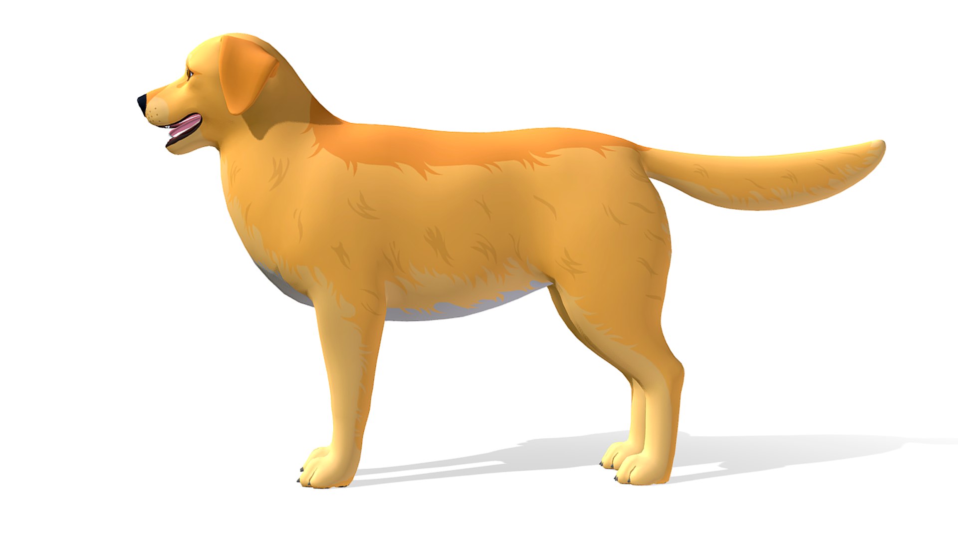 Cartoon Dog - Golden Retriever Model - TurboSquid 2264195