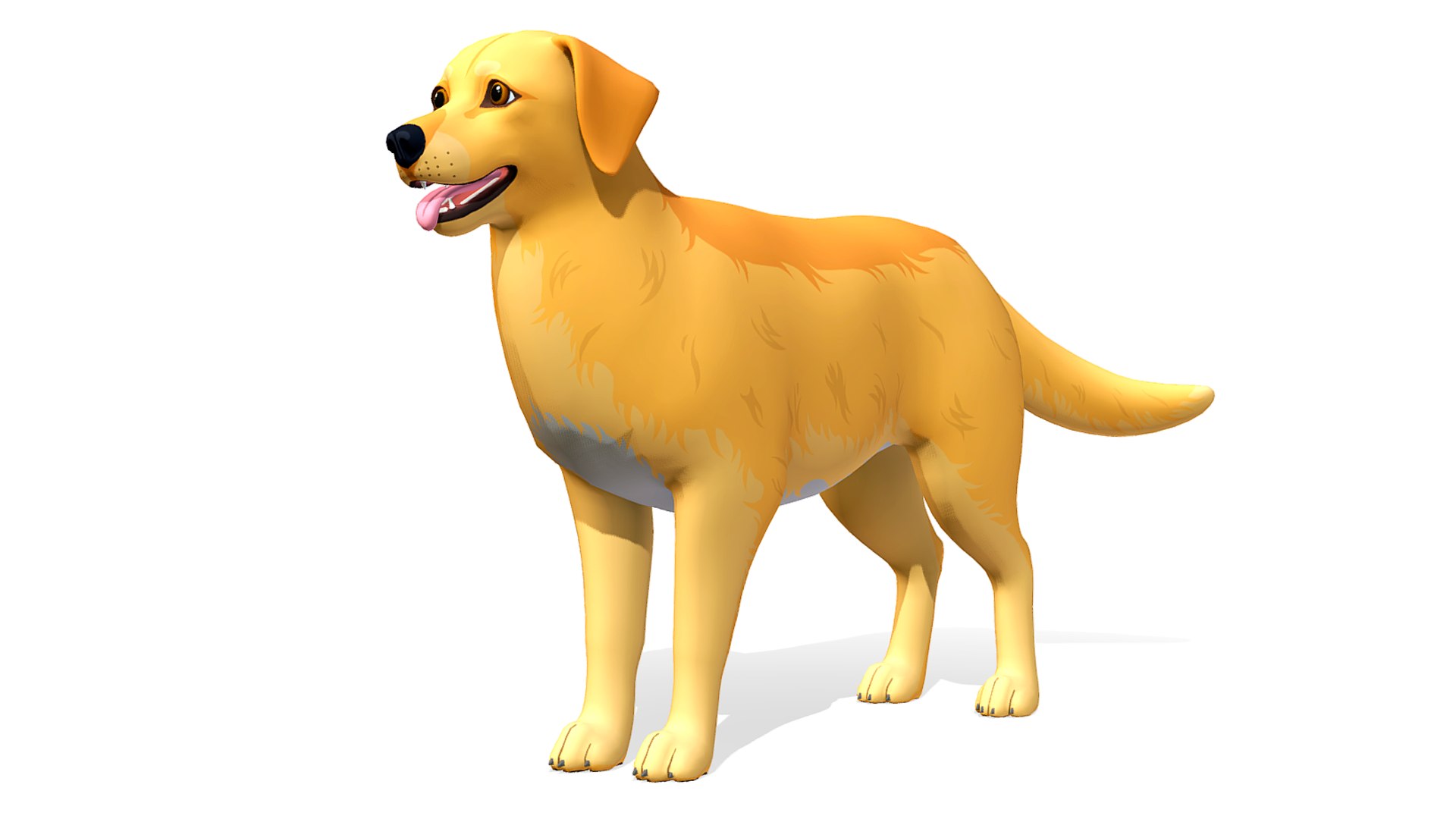 Cartoon Dog - Golden Retriever Model - TurboSquid 2264195