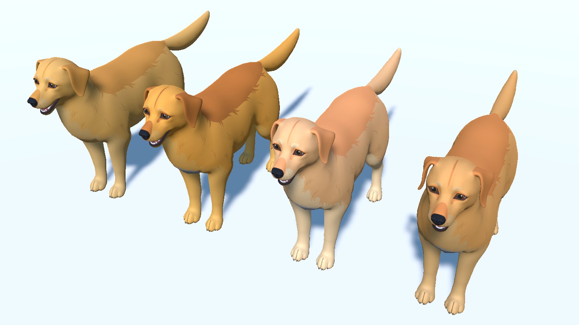 Cartoon Dog - Golden Retriever Model - TurboSquid 2264195
