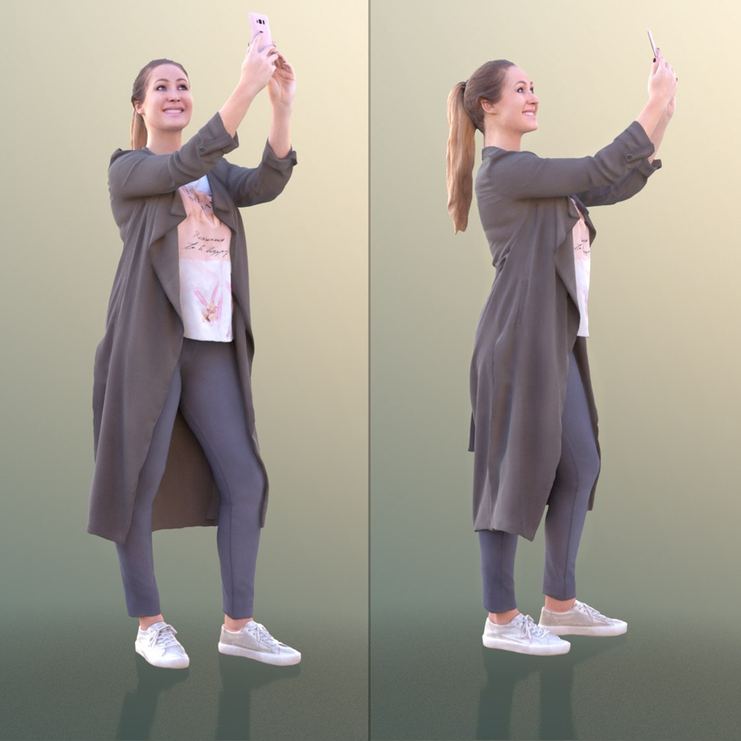 10299 Rocio - Casual Woman Standing Taking A Photo 3D Model ...