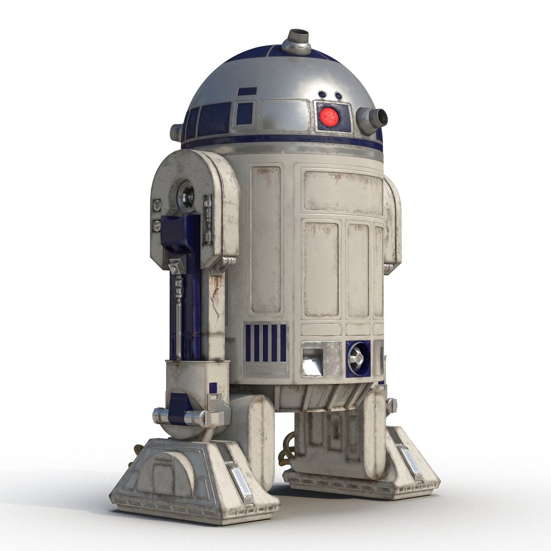 r2 d2 rigged modeled 3d model