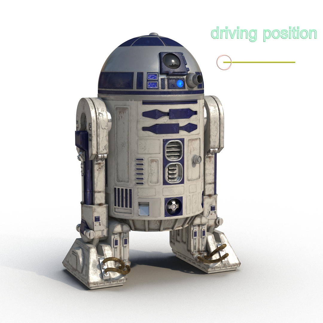 r2 d2 rigged modeled 3d model