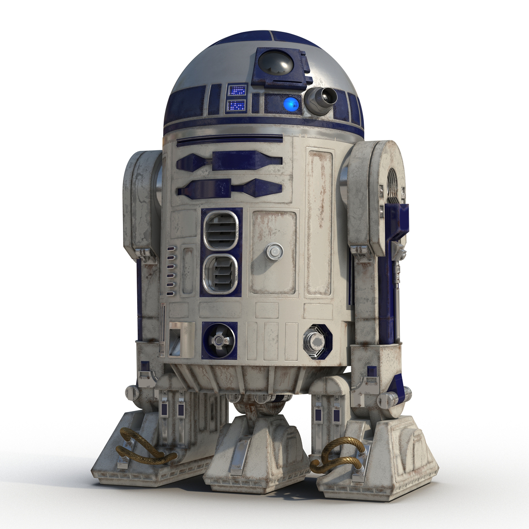 r2 d2 rigged modeled 3d model
