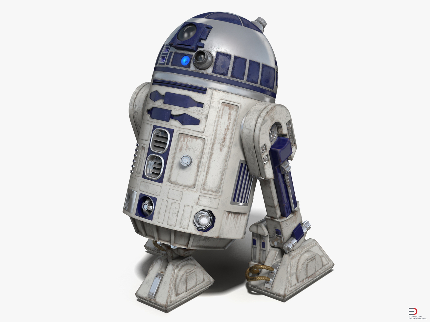 r2 d2 rigged modeled 3d model