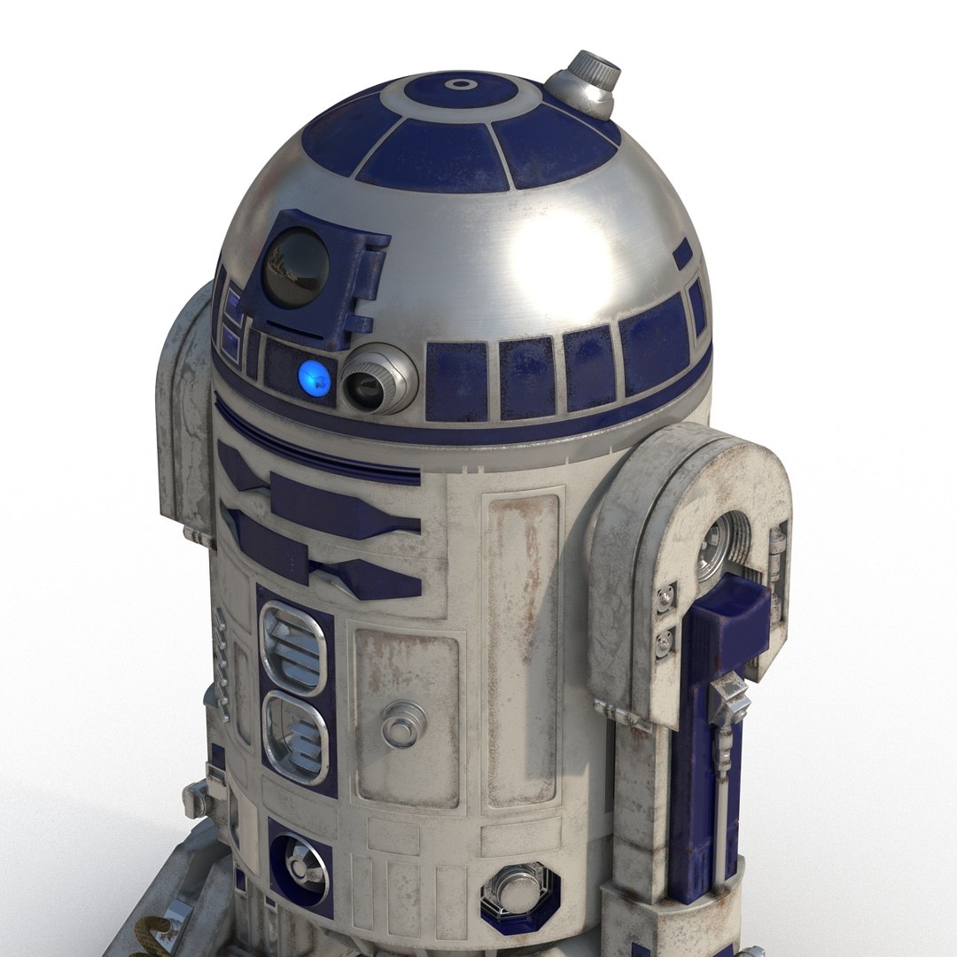 r2 d2 rigged modeled 3d model