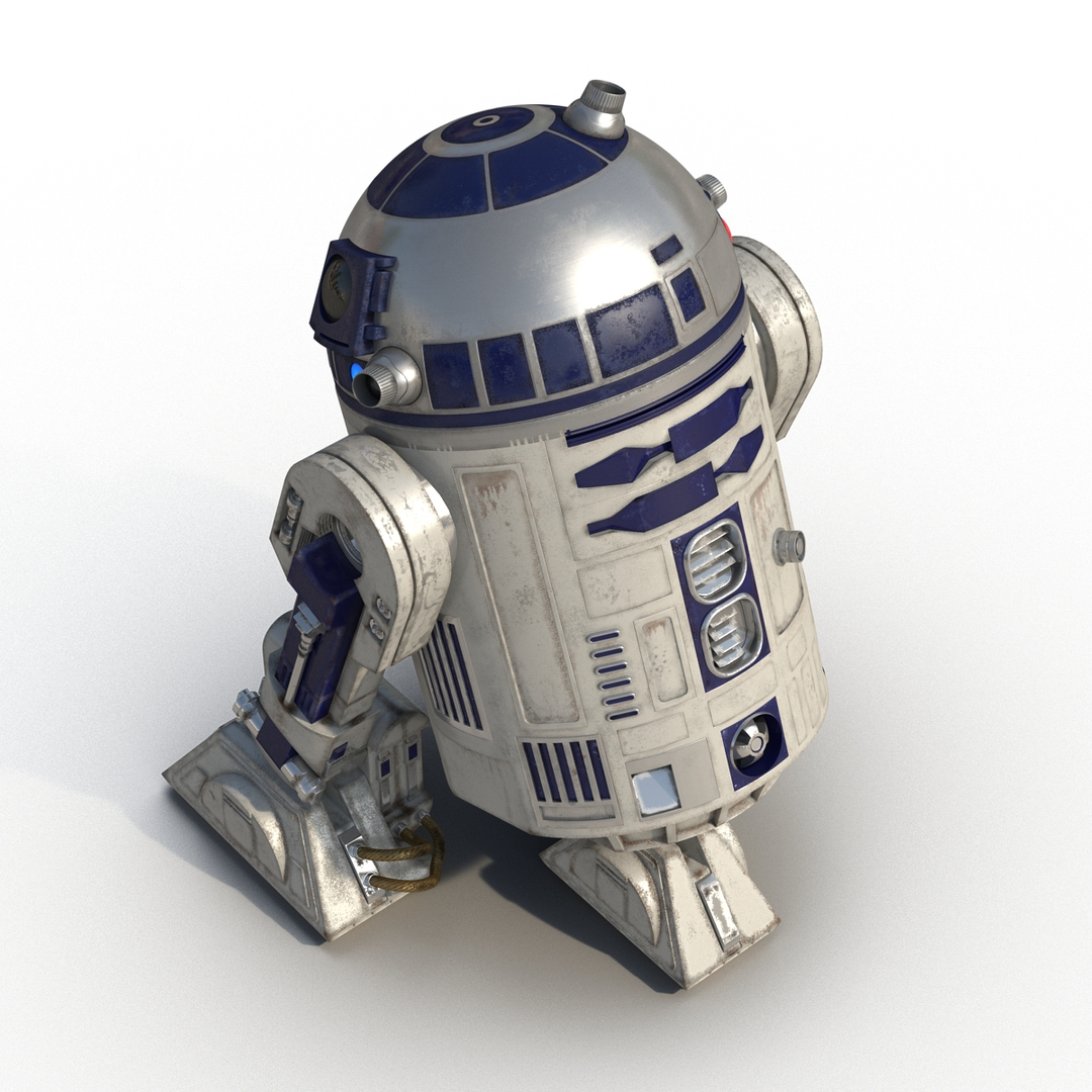 r2 d2 rigged modeled 3d model