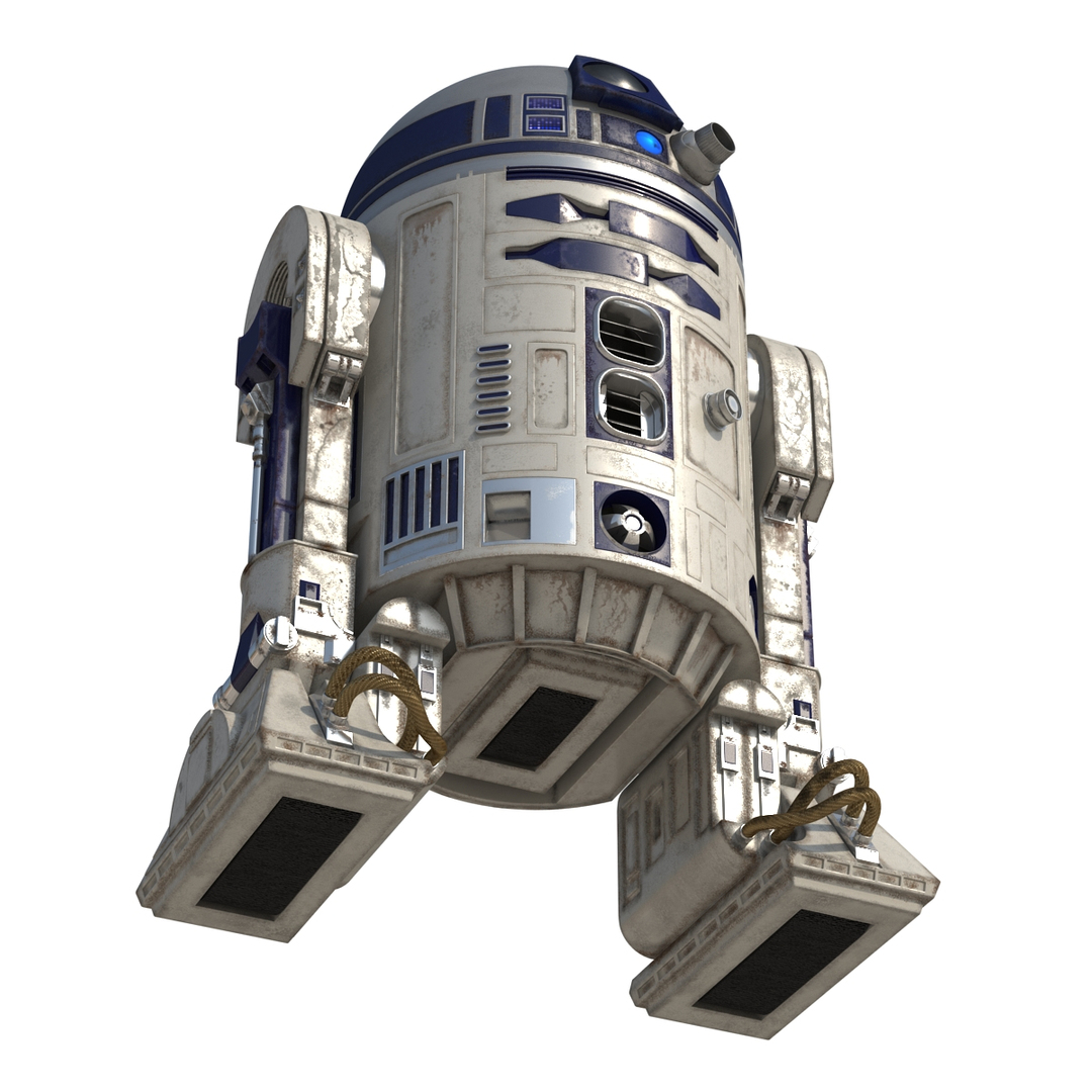 r2 d2 rigged modeled 3d model