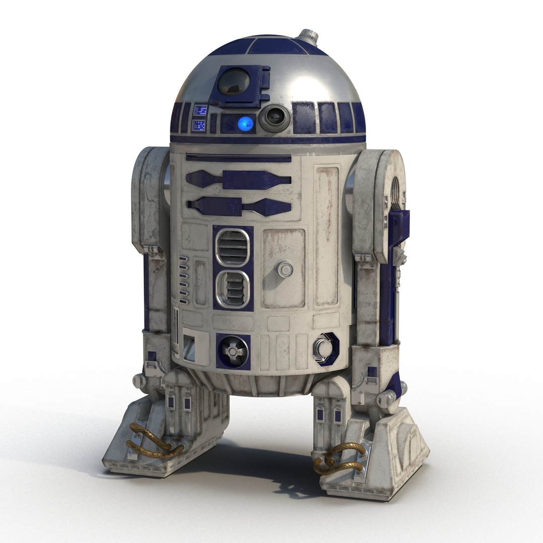 r2 d2 rigged modeled 3d model