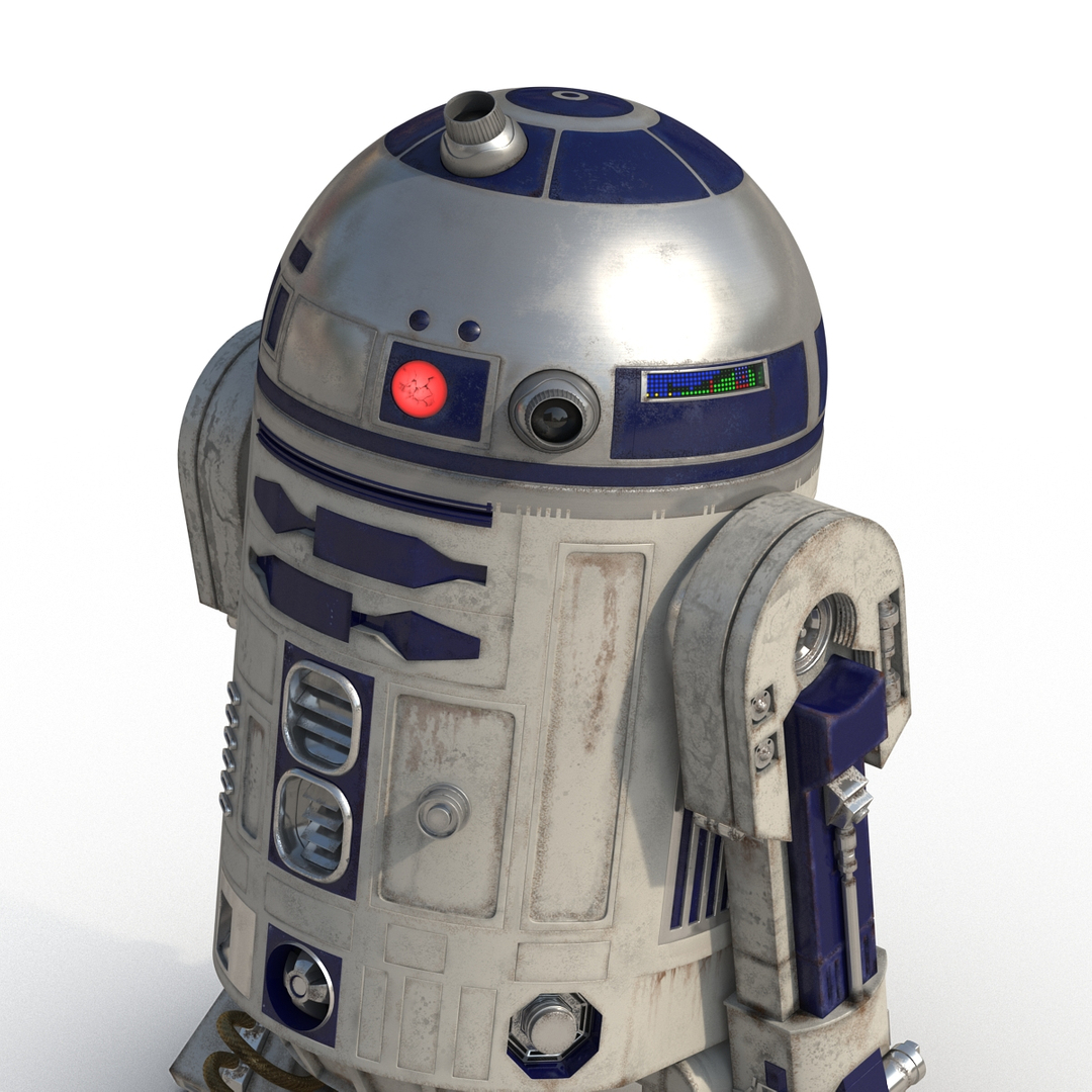 r2 d2 rigged modeled 3d model