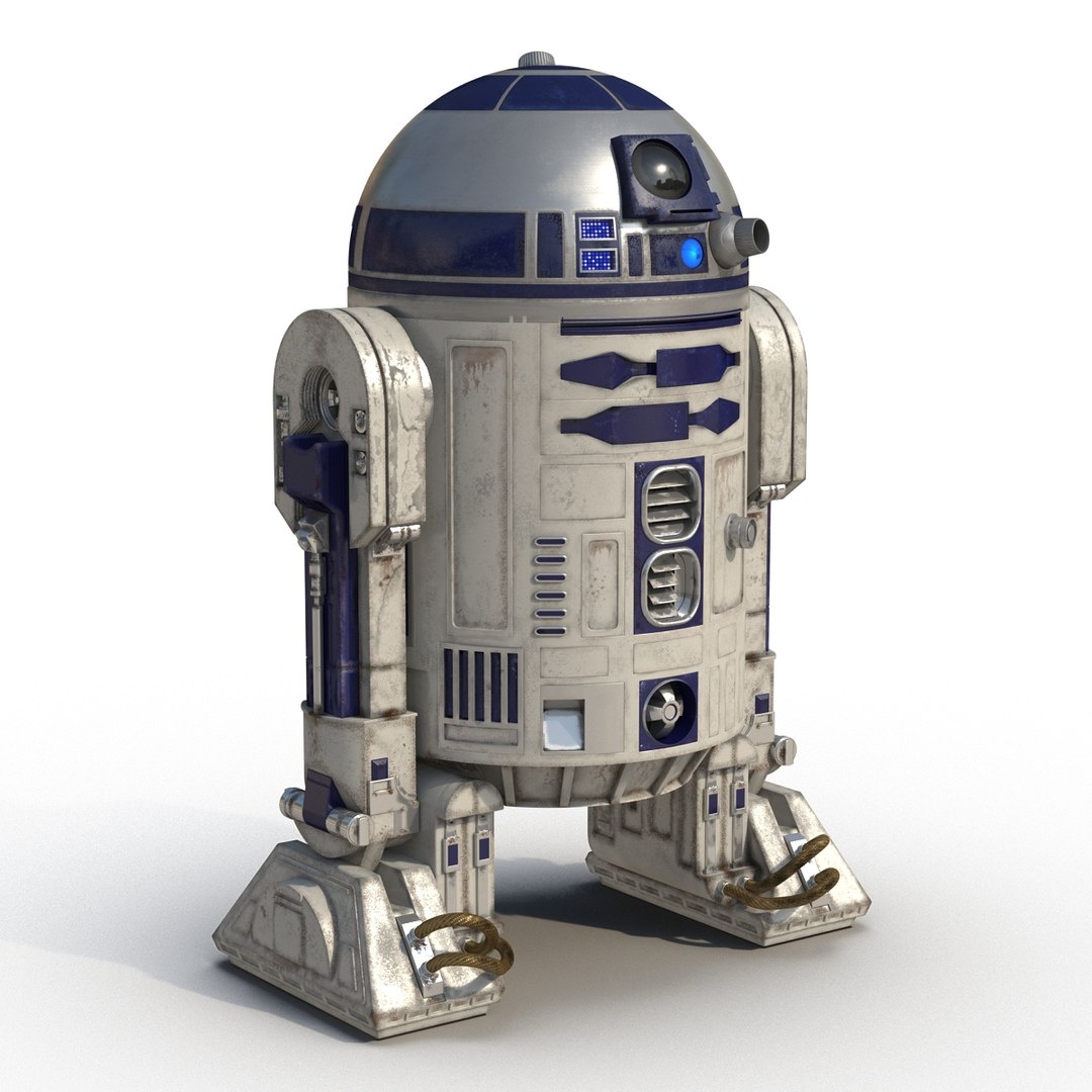 r2 d2 rigged modeled 3d model