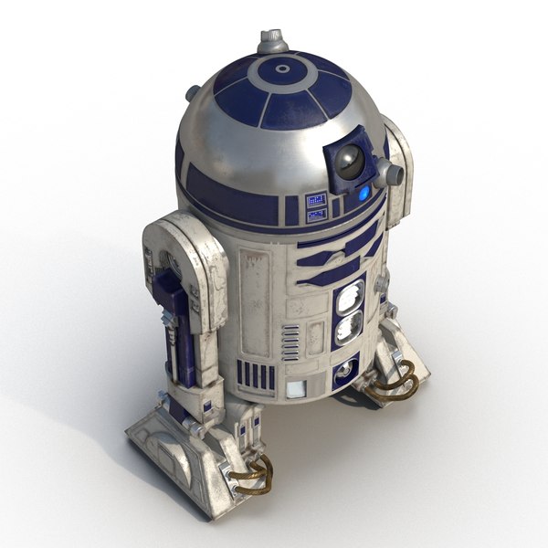 r2 d2 rigged modeled 3d model