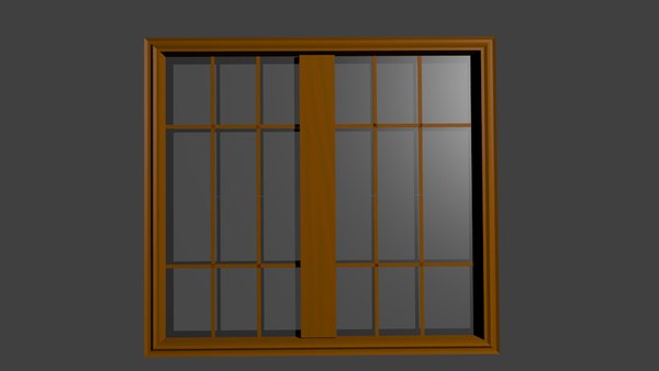 3d window wood model