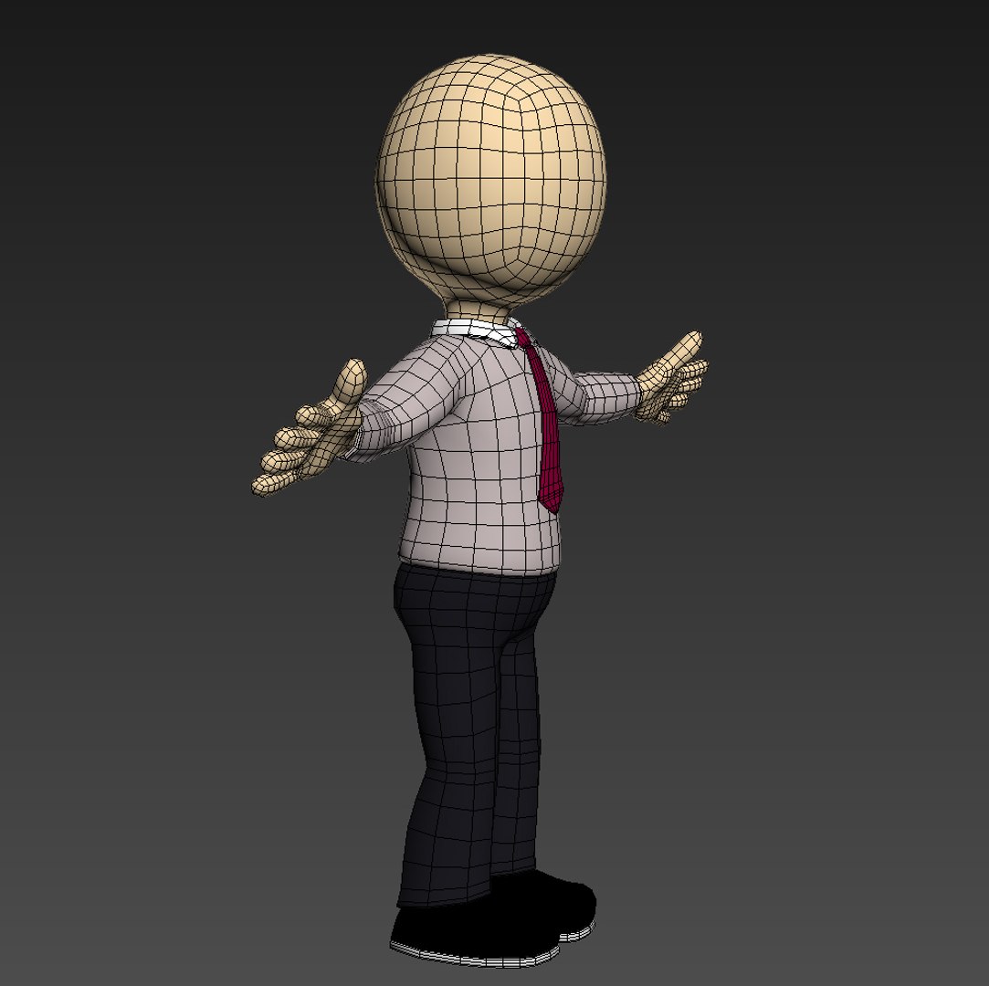 3dsmax Character White Human Stickman