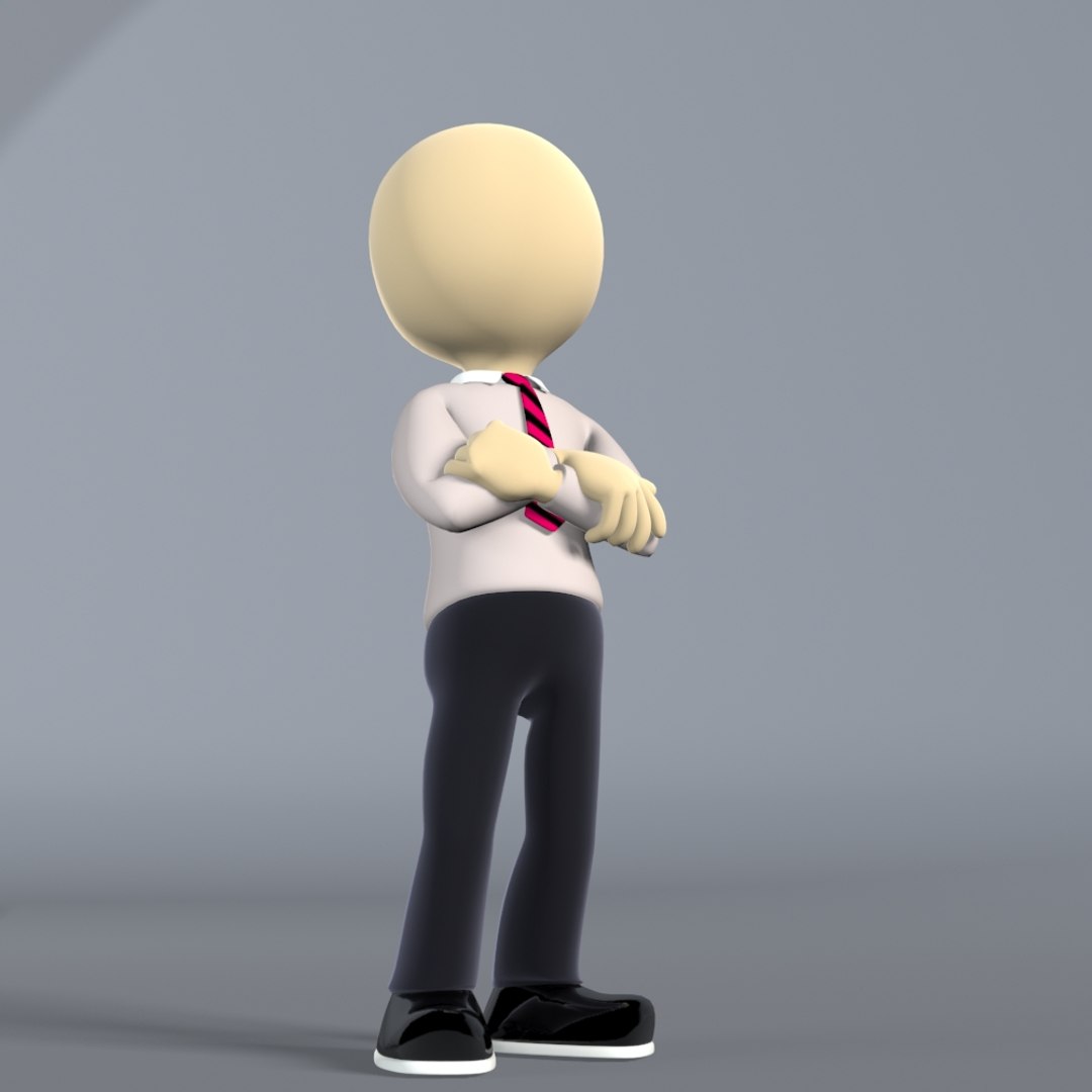 3dsmax Character White Human Stickman