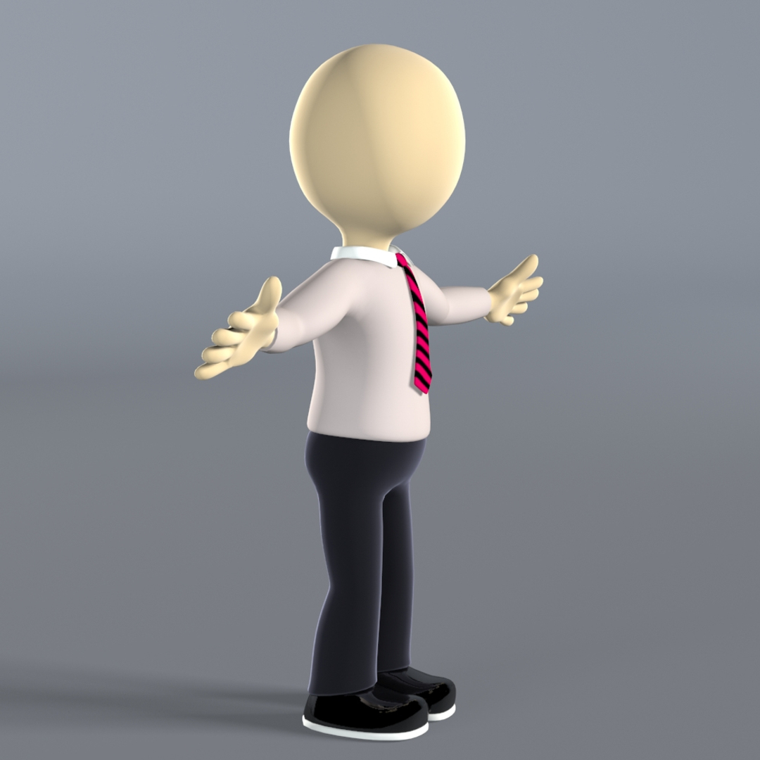 3dsmax Character White Human Stickman