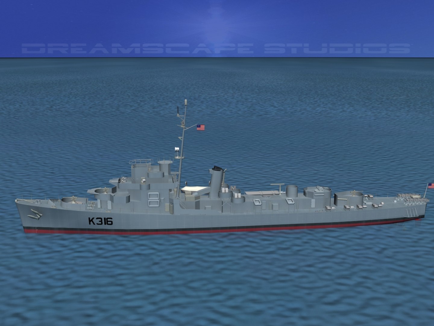 3d Model Guns Captains Class Frigate