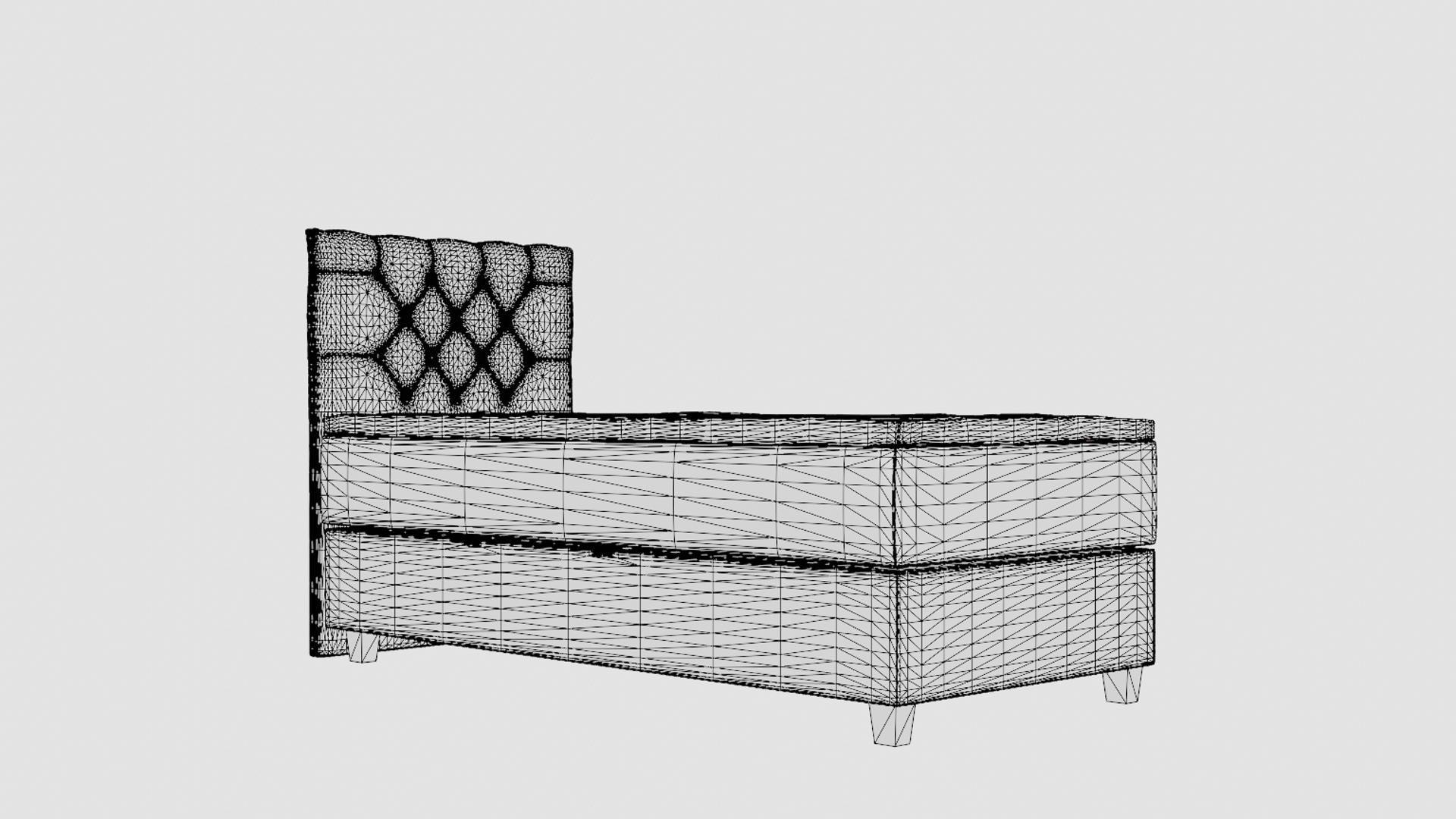 3D Royal Bed Package With Storage90x200 Light Gray - TurboSquid 2232896