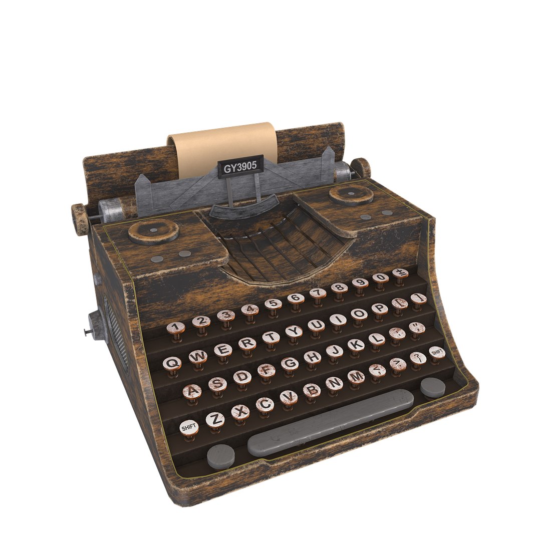 Game Ready Antique Typewriter 3D Model - TurboSquid 2082759