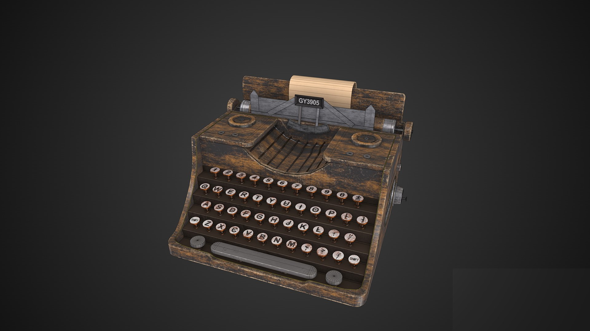 Game Ready Antique Typewriter 3D Model - TurboSquid 2082759