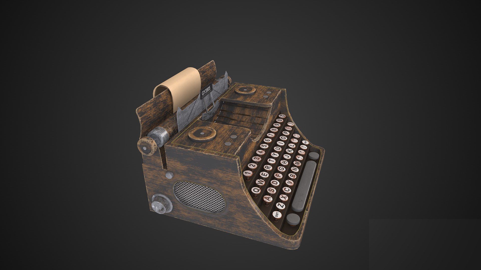 Game Ready Antique Typewriter 3D Model - TurboSquid 2082759