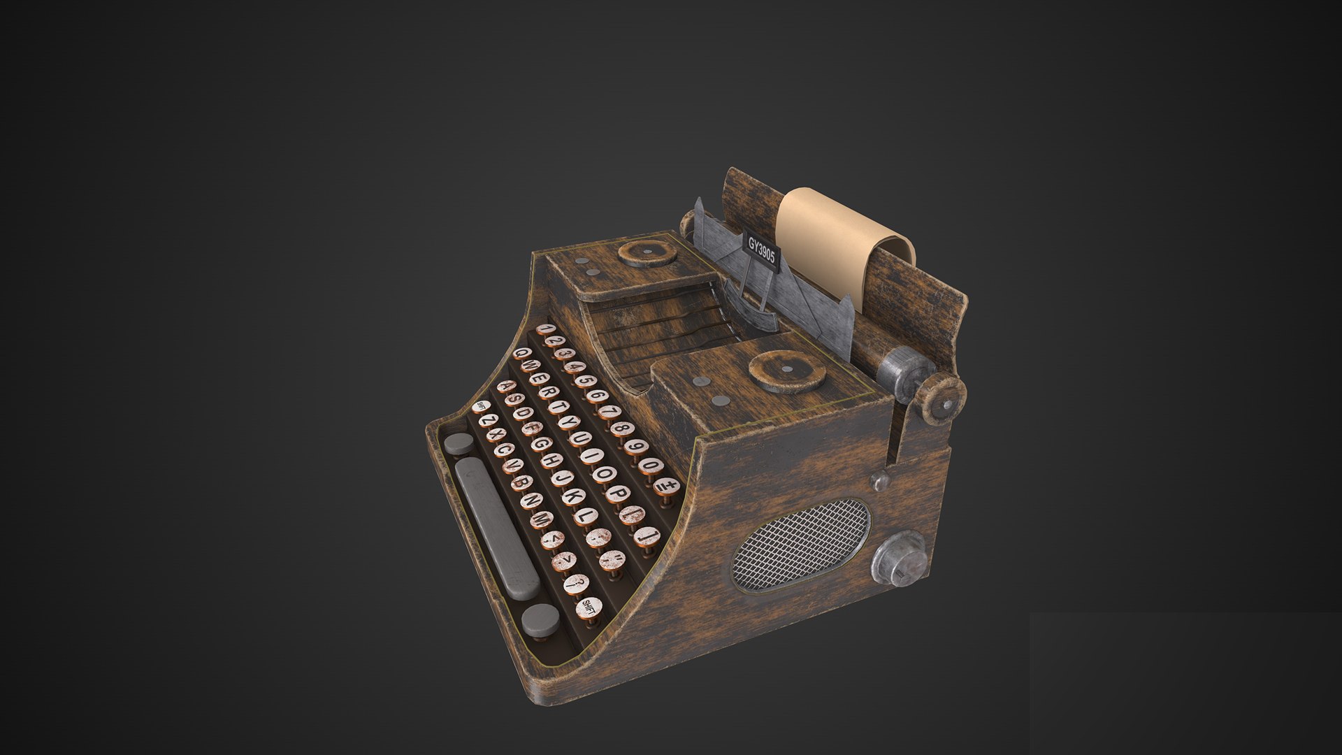Game Ready Antique Typewriter 3D Model - TurboSquid 2082759