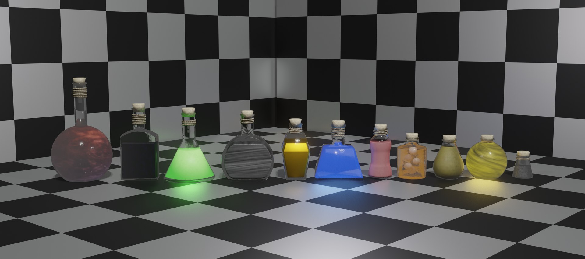 3D flasks potions model - TurboSquid 1578227