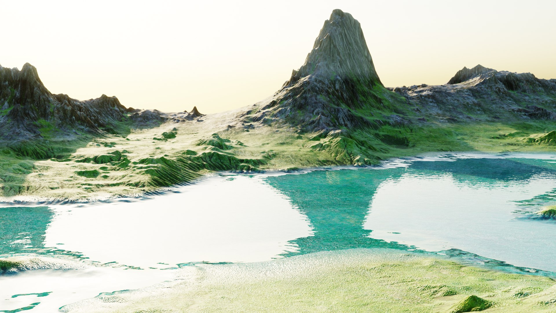 3D Model Lake Mountains Terrain - TurboSquid 1648046