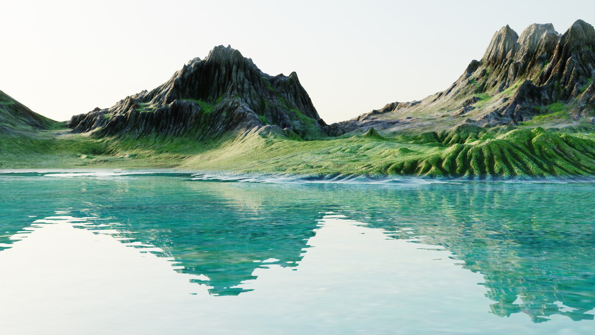 3D Model Lake Mountains Terrain - TurboSquid 1648046