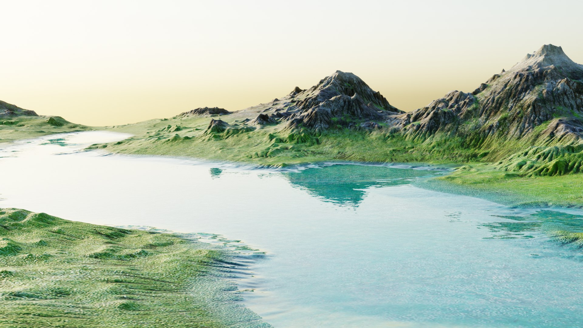 3D Model Lake Mountains Terrain - TurboSquid 1648046