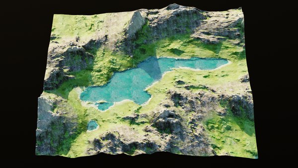 3D model lake mountains terrain - TurboSquid 1648046