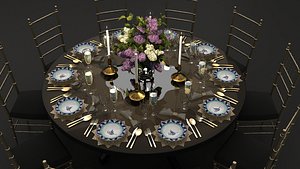 3D model 12 pax table - TurboSquid 1608325