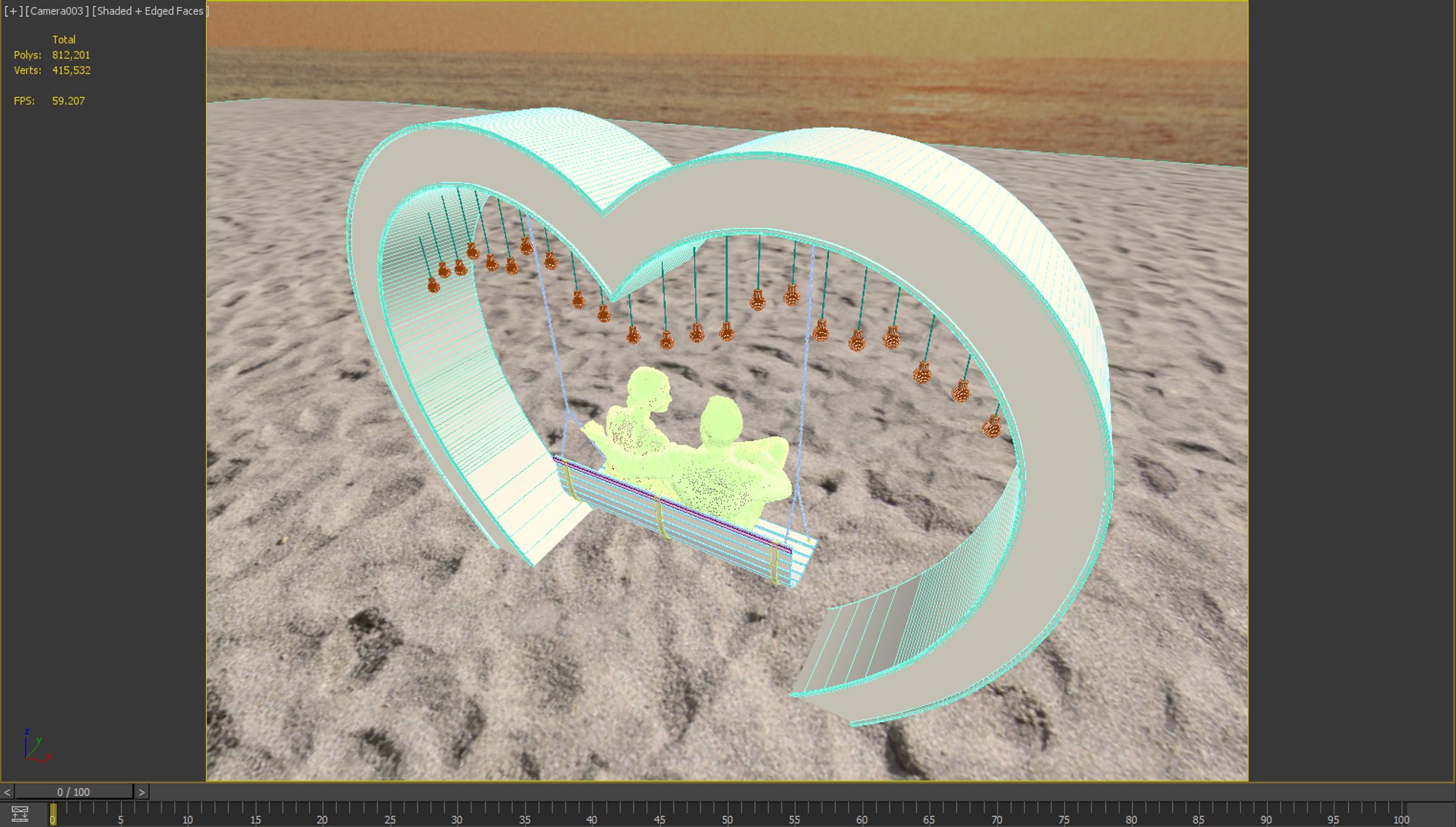 3D Online Celebrity Check-in Points DP Point Mini Scenes Love Swings ...