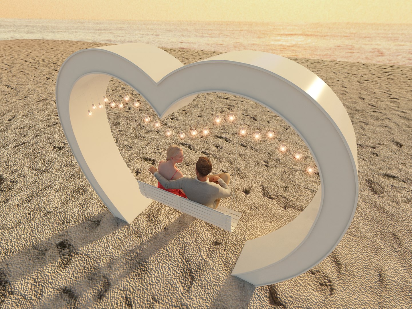 3D Online Celebrity Check-in Points DP Point Mini Scenes Love Swings ...