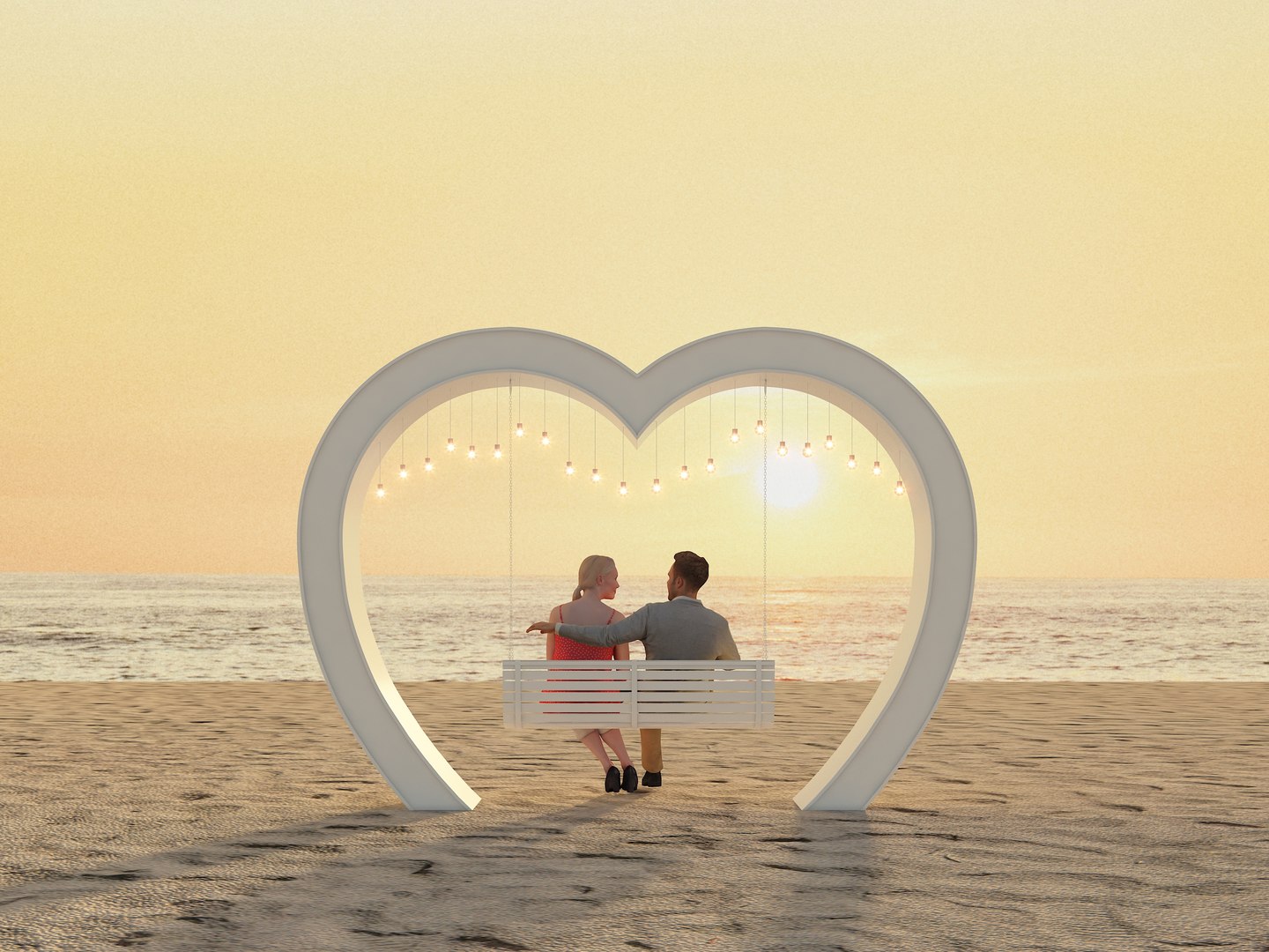 3D Online Celebrity Check-in Points DP Point Mini Scenes Love Swings ...