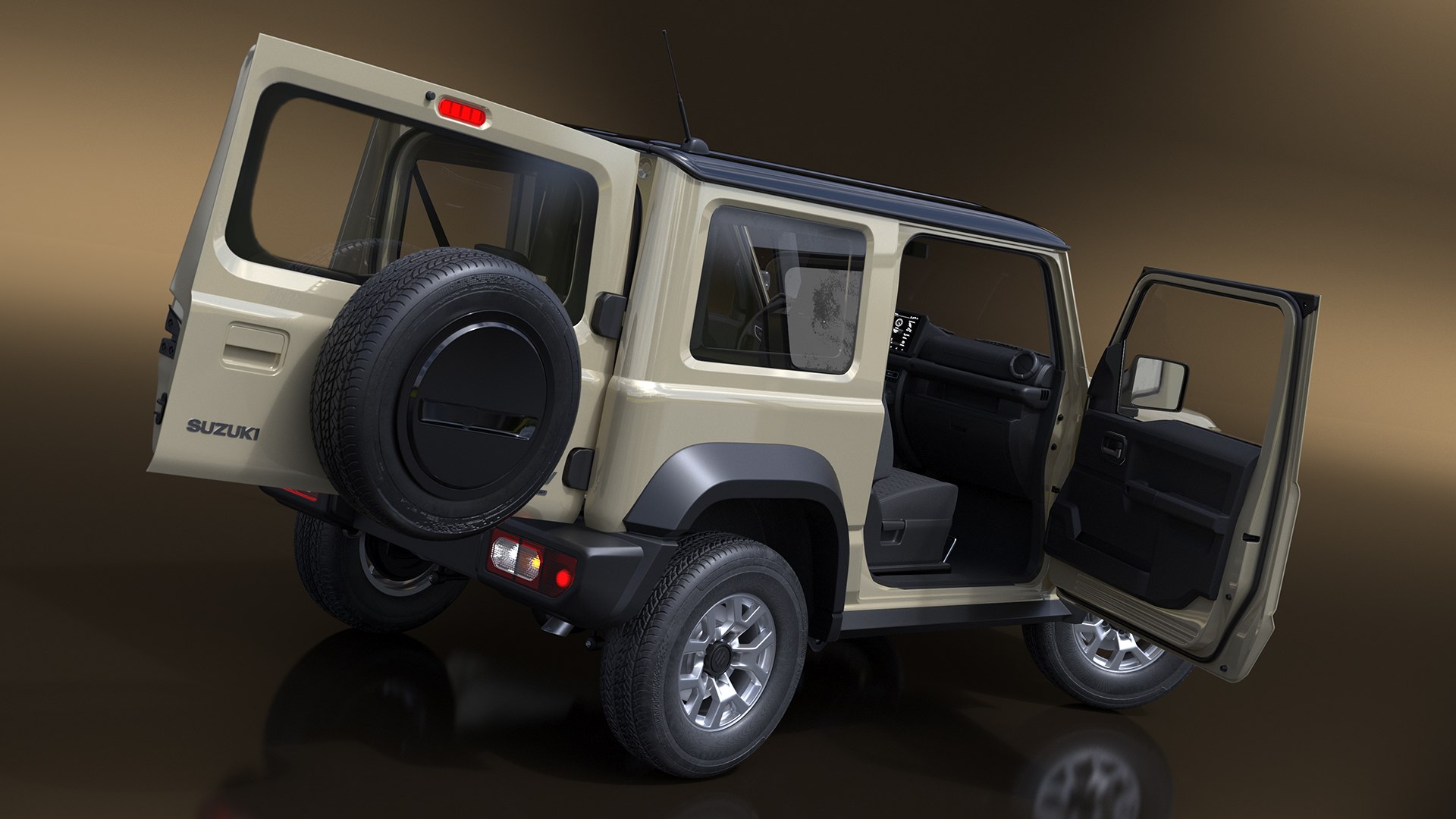 Three Door SUV Suzuki Jimny 2025 Beige Rigged 3D Model - TurboSquid 2381673