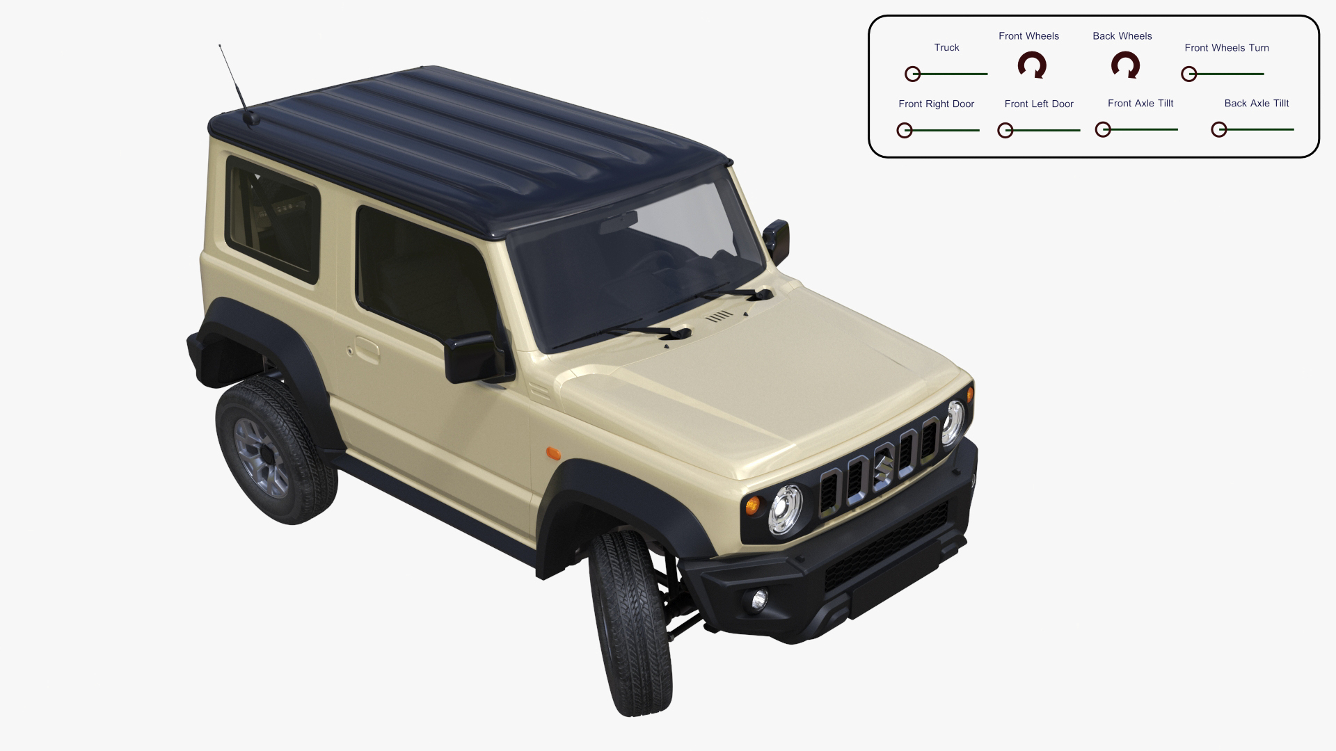 Three Door SUV Suzuki Jimny 2025 Beige Rigged 3D Model - TurboSquid 2381673