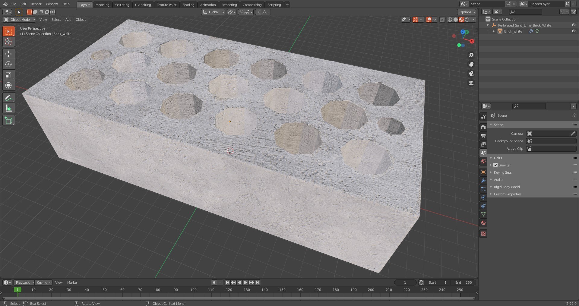 Perforated Sand Lime Brick White Model - TurboSquid 2146511