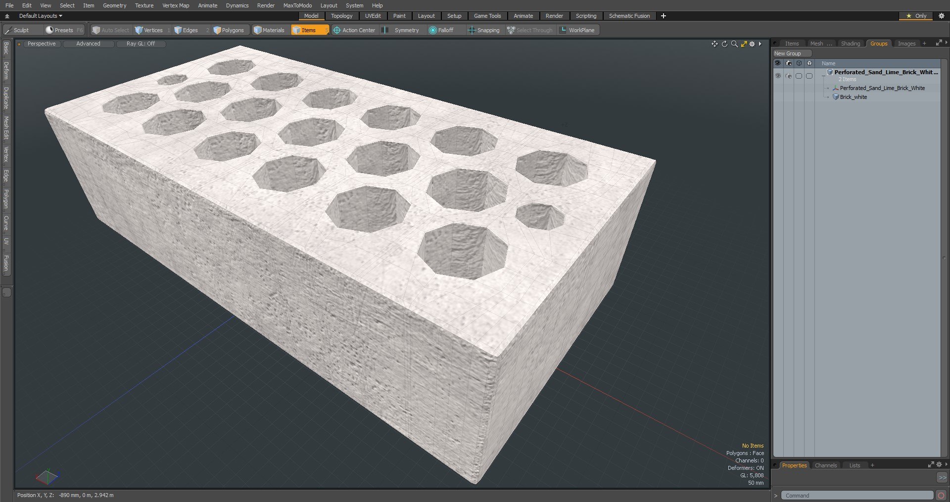 Perforated Sand Lime Brick White Model - TurboSquid 2146511