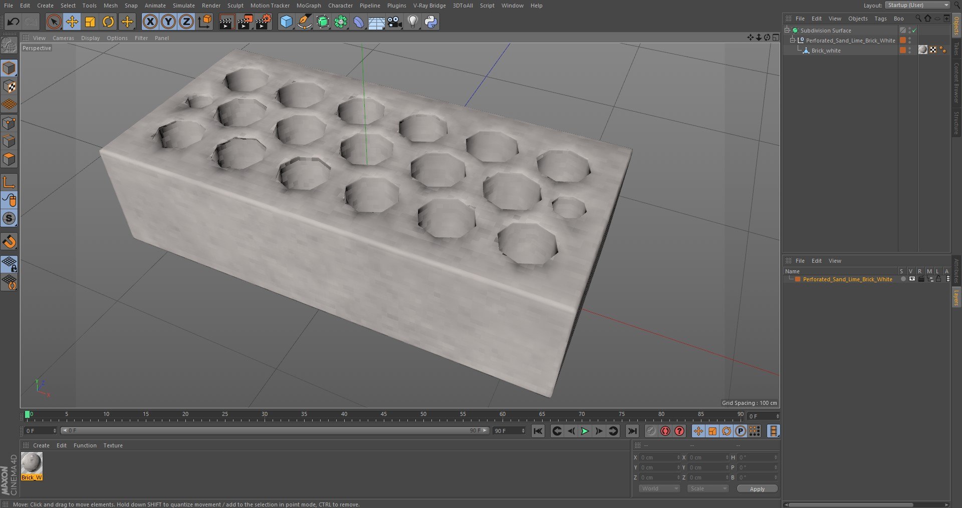 Perforated Sand Lime Brick White Model - TurboSquid 2146511