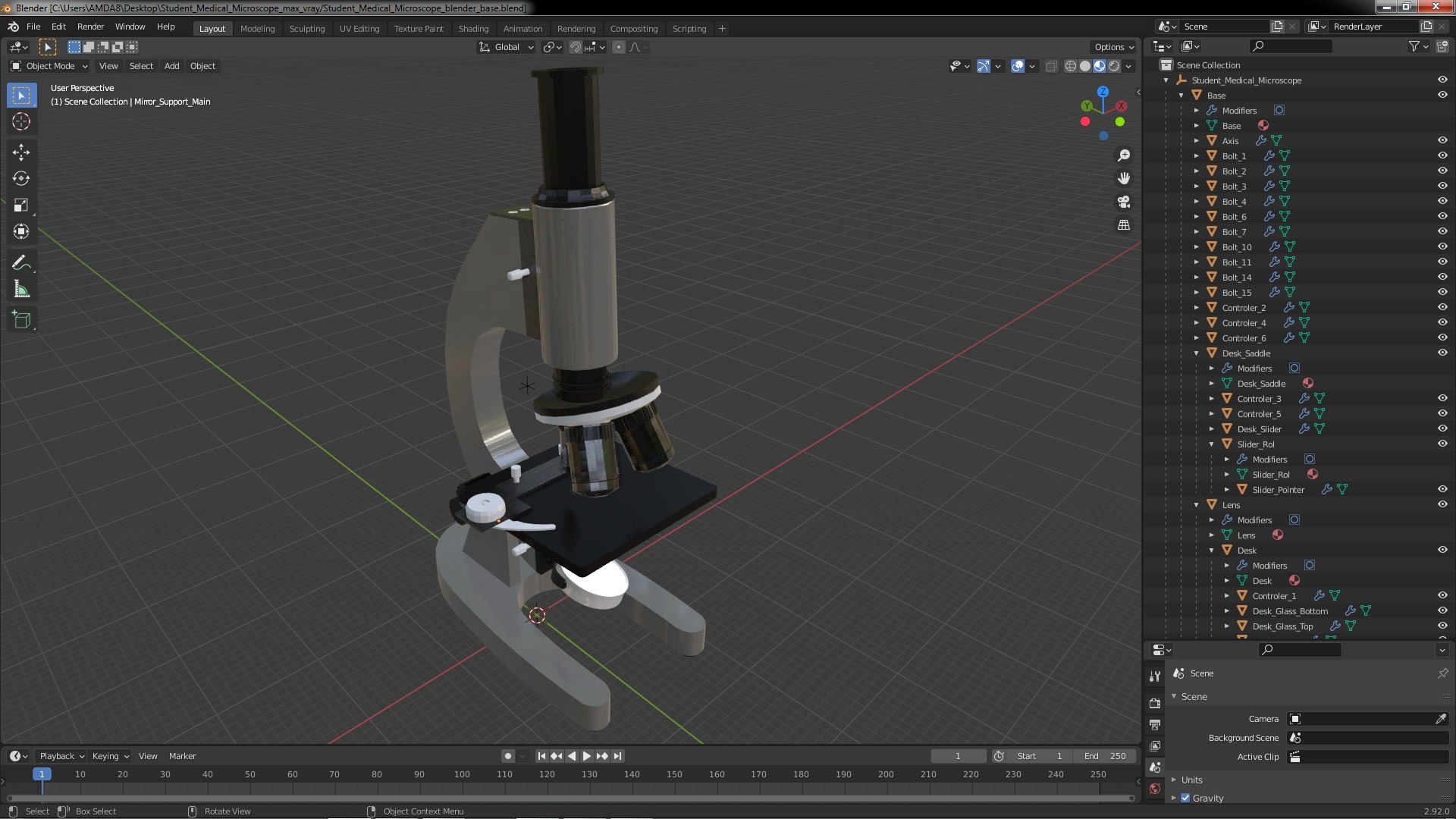 Student Medical Microscope 3D Model - TurboSquid 2139743