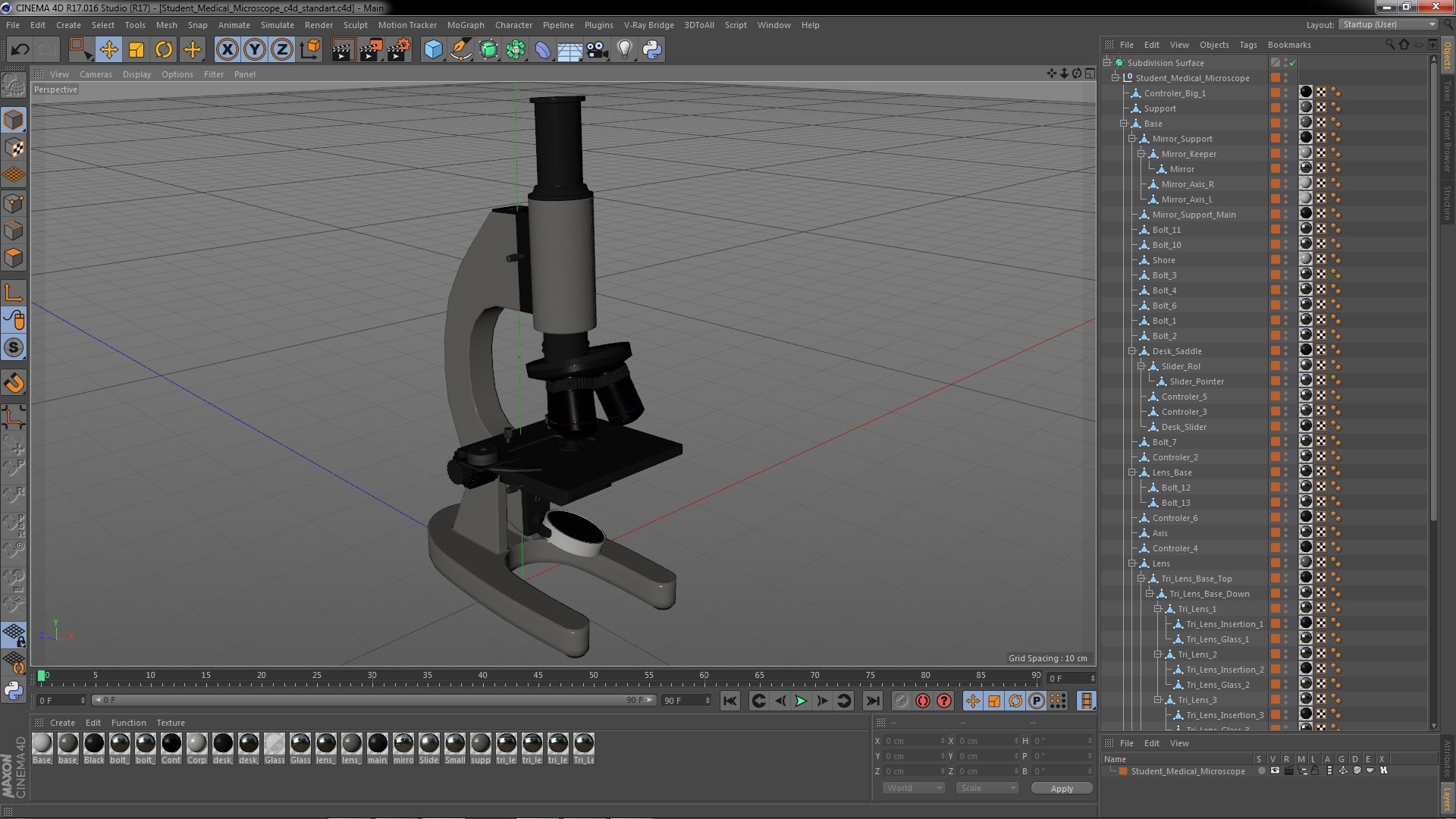 Student Medical Microscope 3D Model - TurboSquid 2139743