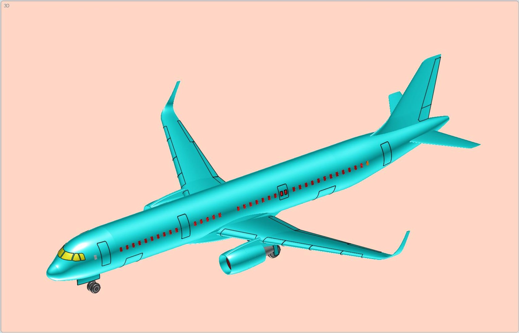 3ds Max Airbus A321 Sharklet Aircraft