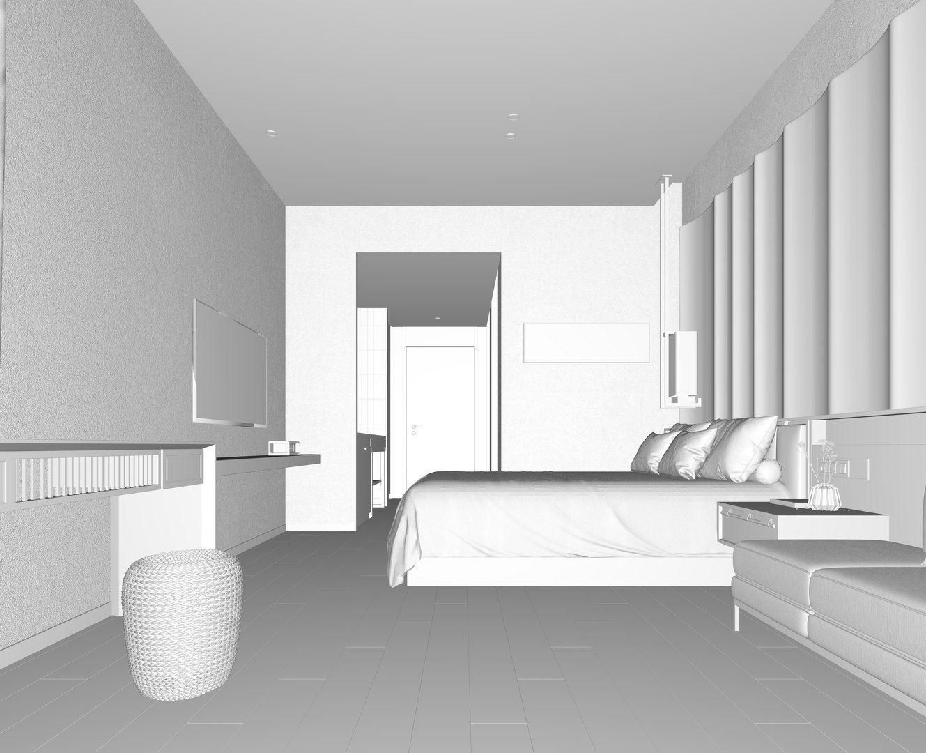 3D Hotel Room Model - TurboSquid 2237433