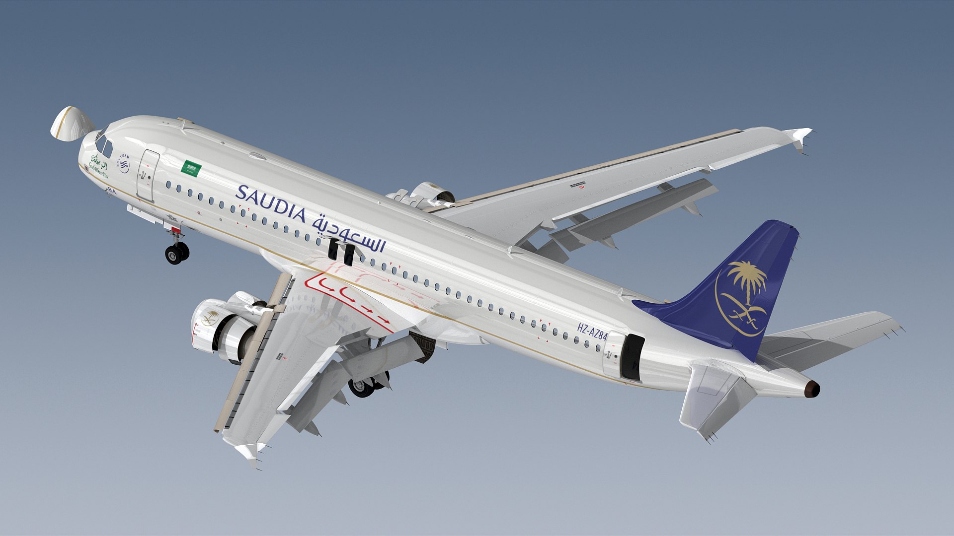 3D Airbus A320-200 Saudi Arabian Airlines - TurboSquid 2128643