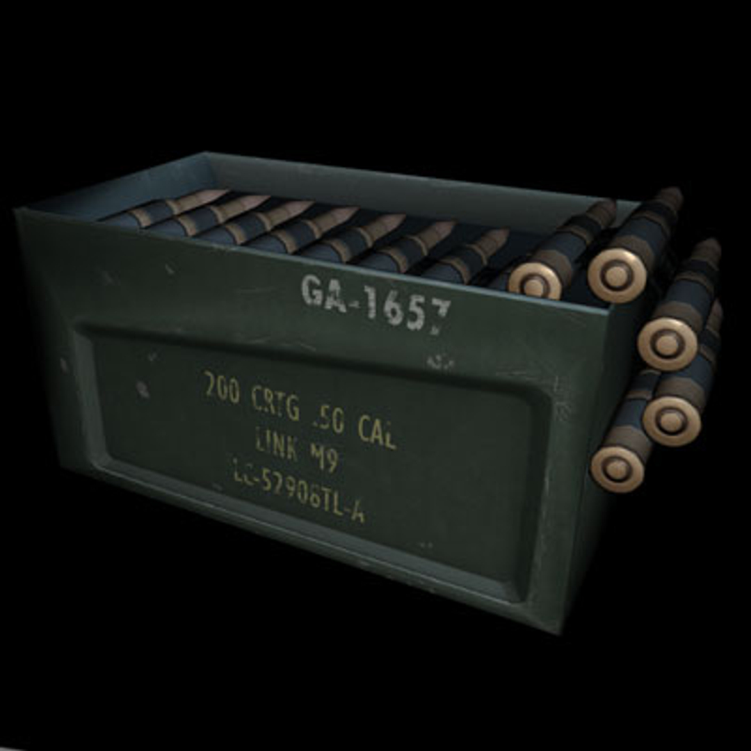 3d bullet box machine gun