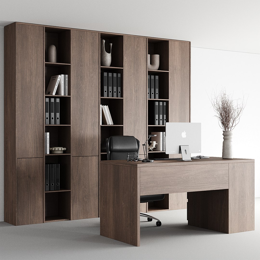 Boss Desk Set 001 3D Model - TurboSquid 2193274
