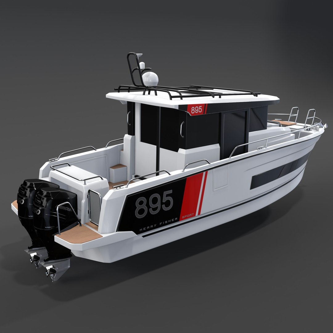 Merry Fisher 895 Sport Jeanneau Cruiser Yacht 3D Model - TurboSquid 2130140