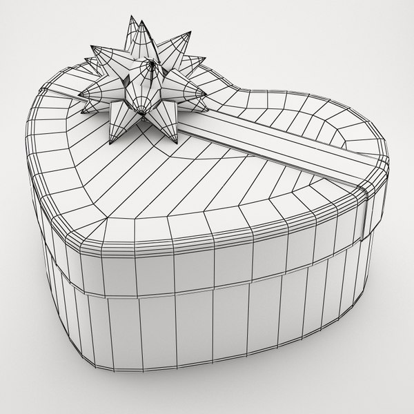 3d box heart shape model